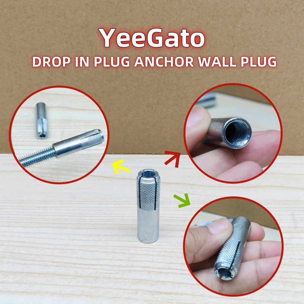 DROP IN ANCHOR BOLT WALL PLUG [12MM x40MM] CEILING FASTERNER THREAD ROD ...