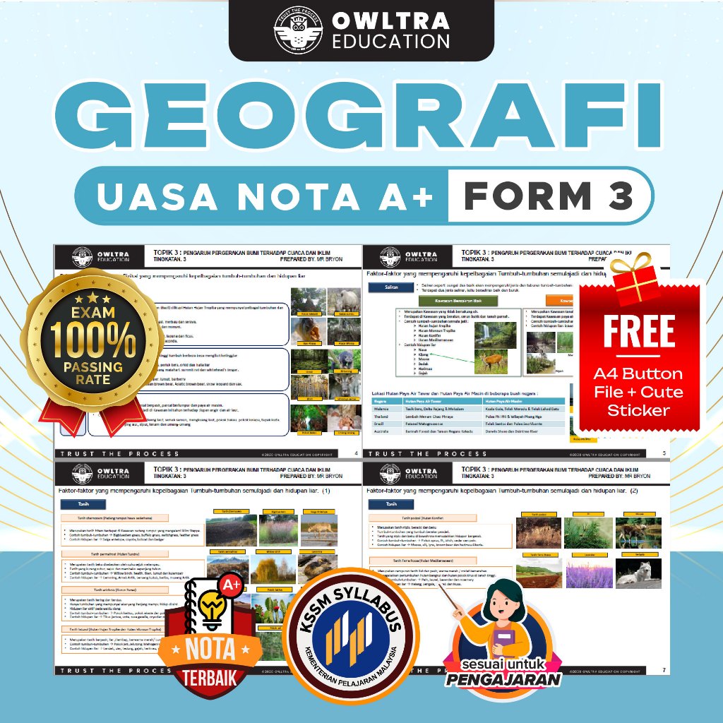 Nota Geografi UASA Tingkatan 3 PT3 Nota A+ (Printed Note) | Shopee Malaysia