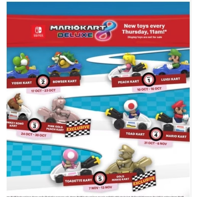 McDonald's McDonald Mekdi Mcd Mario Kart Happy Meal Toy 麦当劳玛丽欧 Super ...