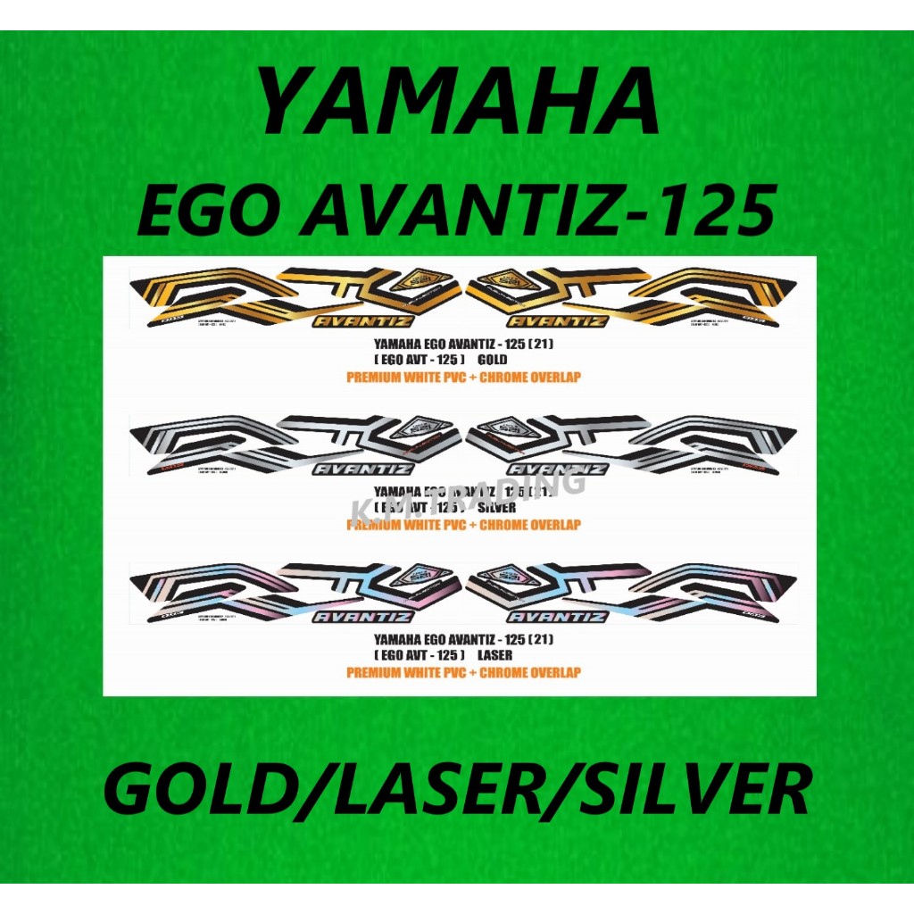YAMAHA EGO AVANTIZ-125 [PREMIUM WHITE PVC + CHROME OVERLAP] (21) GOLD ...