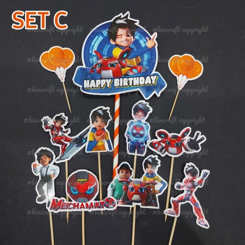 [Hot Item] Cake Topper Birthday - Mechamato - Set C | Shopee Malaysia