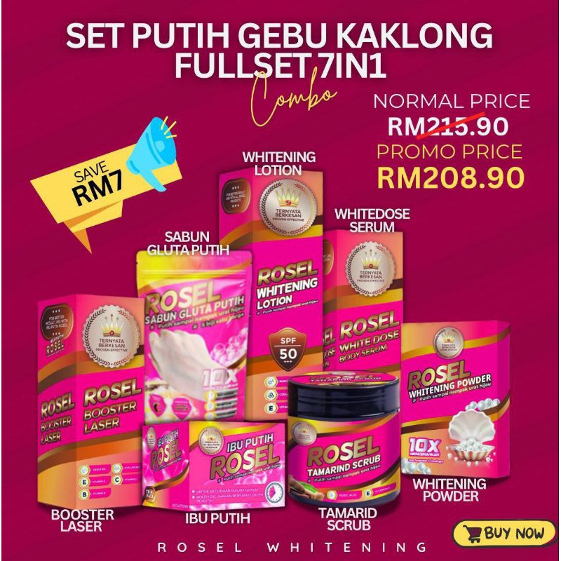 ROSEL SET COMBO ( setiap combo ada less dari hq ) | Shopee Malaysia