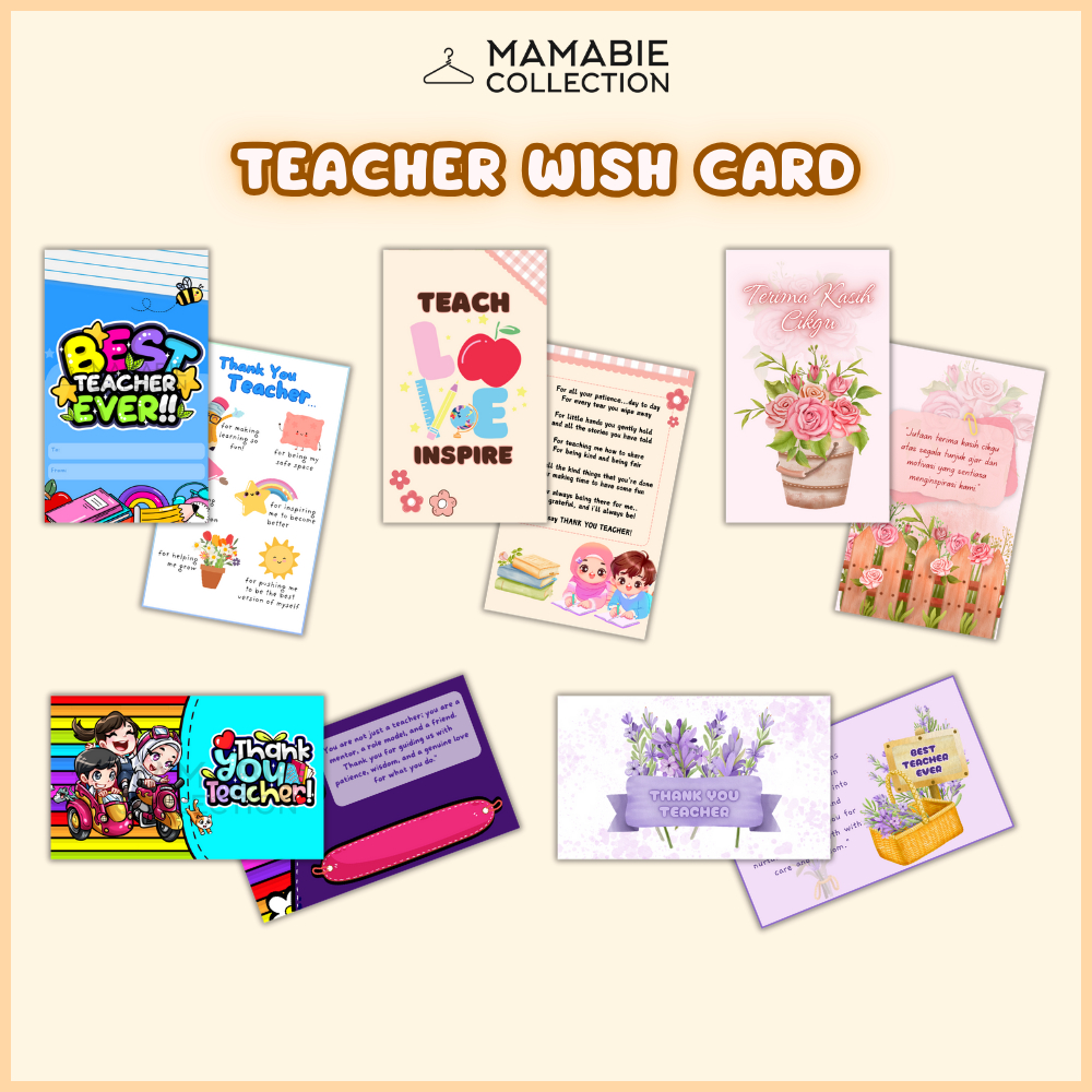 Wish Card Thank You Teacher Terima Kasih Cikgu Selamat Hari Guru Ustaz ...