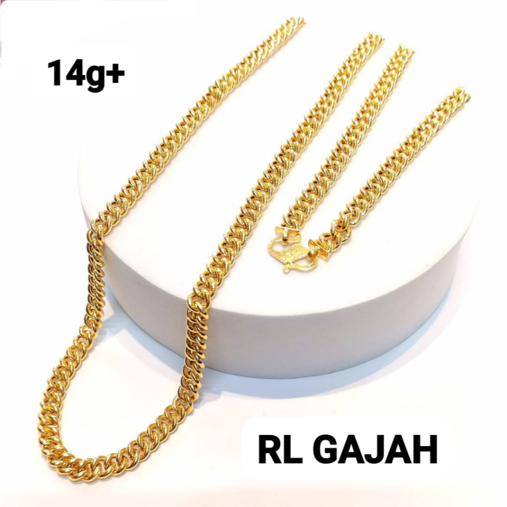 Wing Sing Rantai Leher Gajah Licin Emas 916/ 916 Gold Chain | Shopee ...