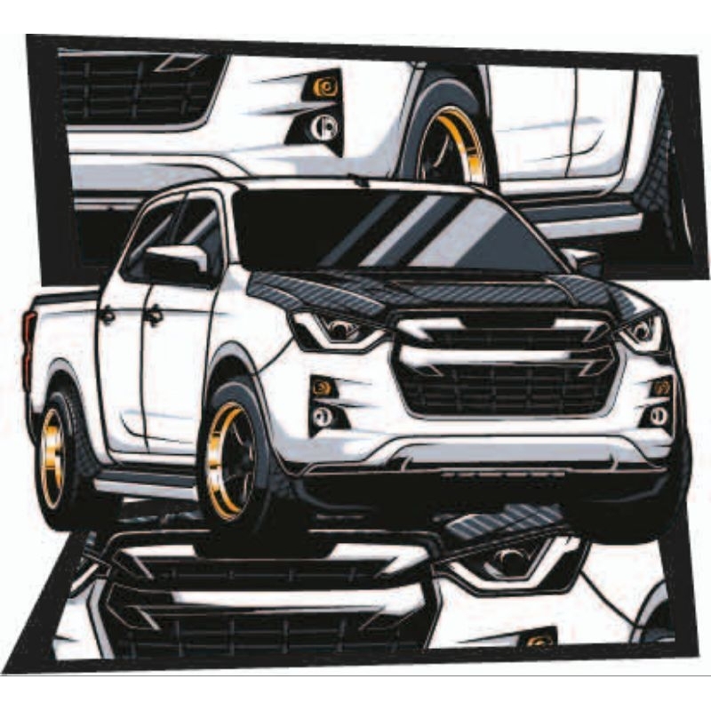 Vector Image Toyota Hilux Isuzu Dmax white High Resolution Transparent ...