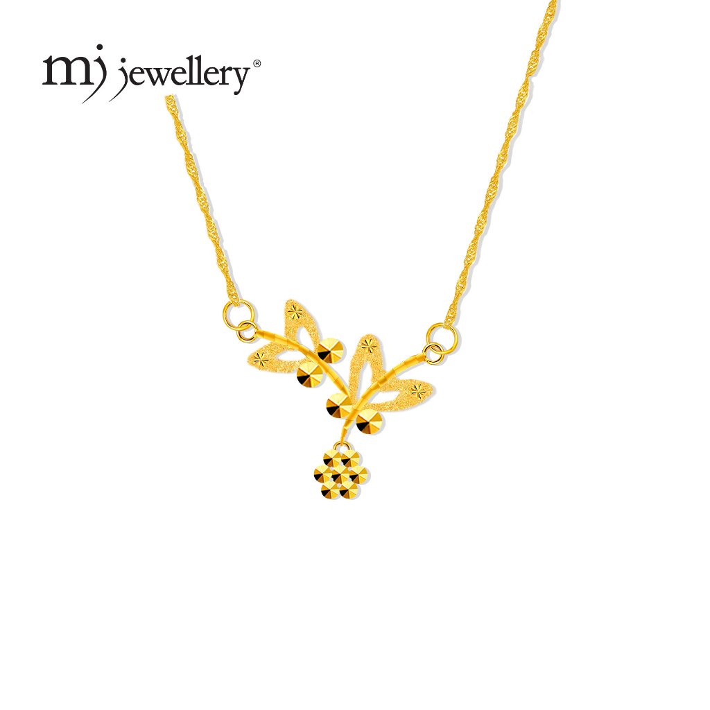 MJ Jewellery 375/9K Gold Necklace Set R100N | Shopee Malaysia