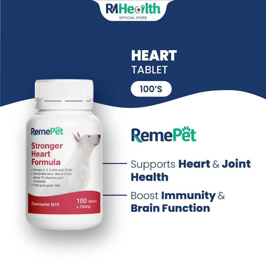 Remepet Heart Tablet 750mg 100'S Pet Supplement Pet Healthcare Ubat ...