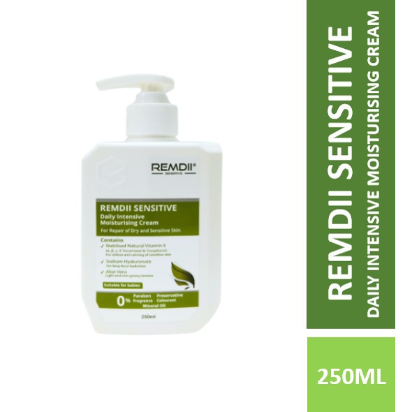 REMDII SENSITIVE DAILY INTENSIVE MOISTURISING CREAM 250ML (BBF 09/2027 ...