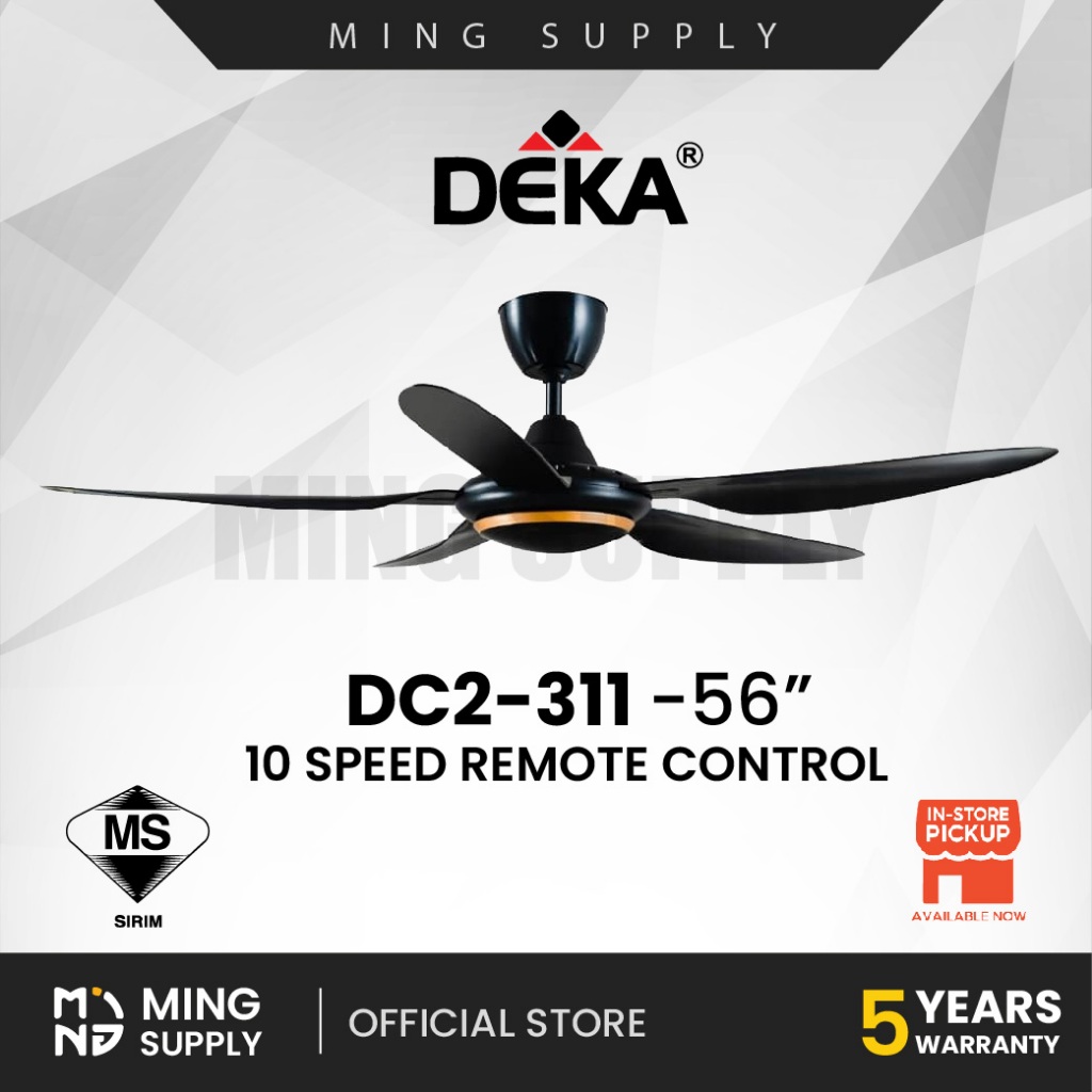 (Sirim) DEKA Fan DC2-311 Ceiling Fans 56" 5 Blades DC Motor Remote ...