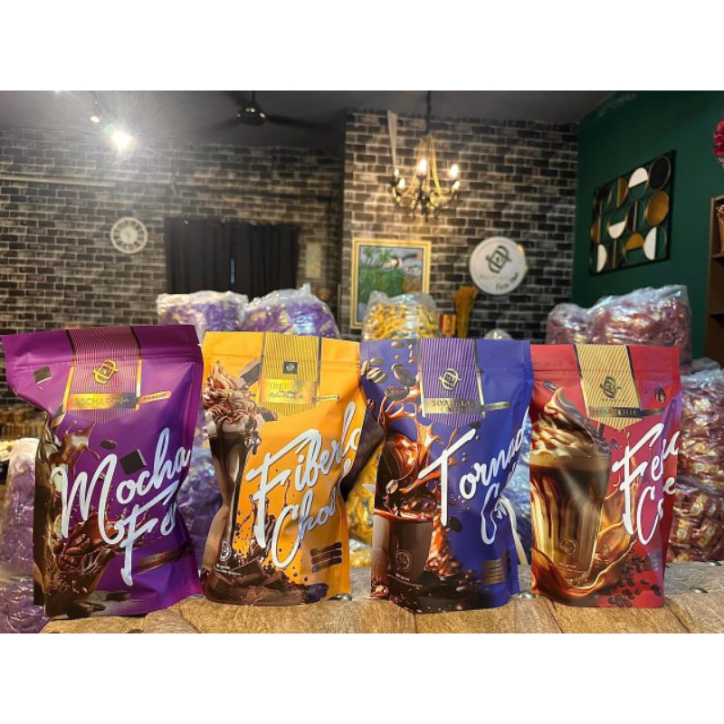 •1 PEK 10 SACHET• Feera Coffee Mocha Feera Fiberlous Golden Chocolate ...