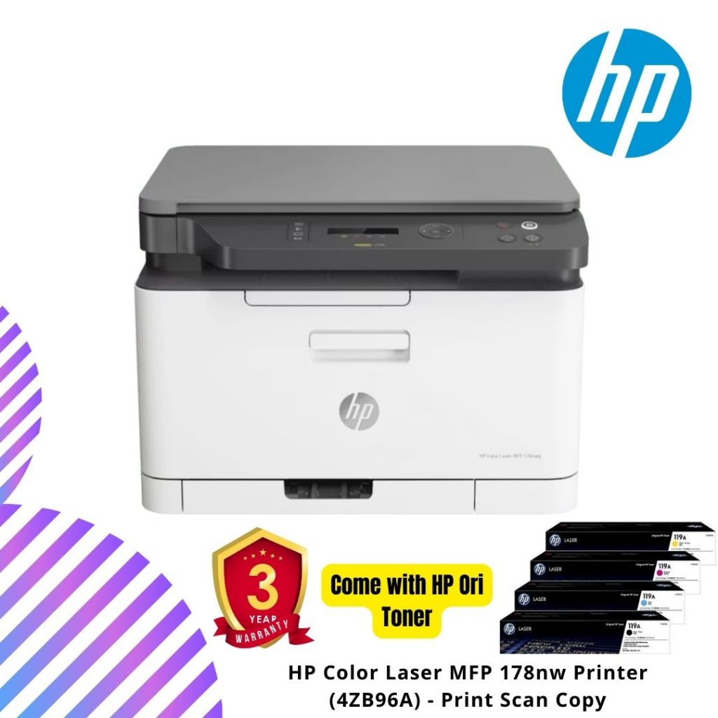 HP Color Laser MFP 178nw Printer (4ZB96A) | Shopee Malaysia