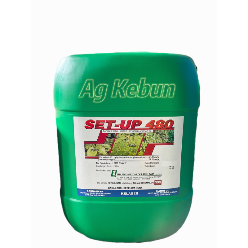 [NEW STOCK]20L SET-UP 480 GLYPHOSATE 41% RACUN RUMPAI/RACUN RUMPUT ...