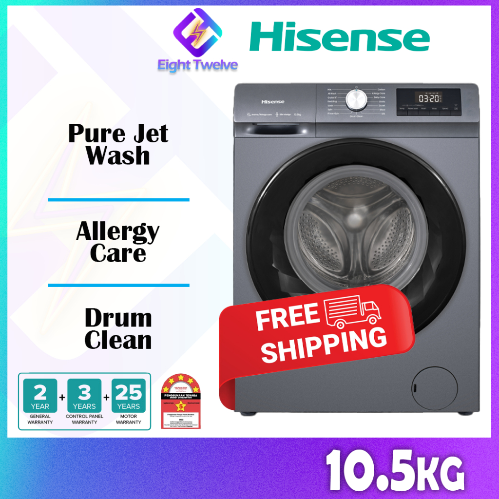 [FREE DELIVERY] HISENSE Front Load Washing Machine 8KG~10.5KG & Heat ...
