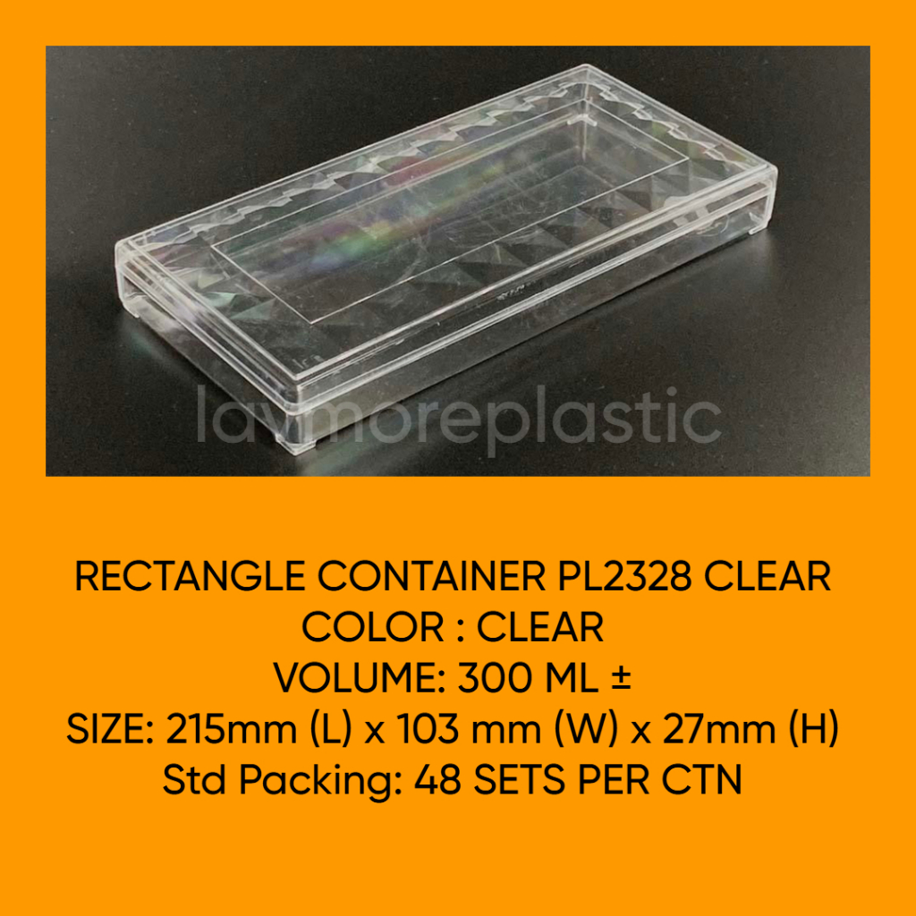 PCS/PL2328 (GOLD/CLEAR) + wrap - Bekas plastik bentuk petak panjang ...