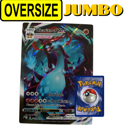oversized jumbo blue charizard vmax Silver tier pokemon card game tcg ...