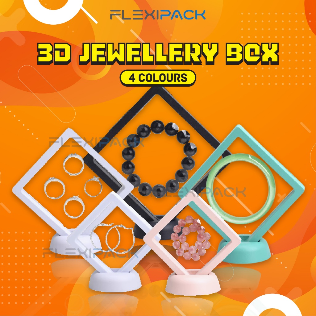 3D Jewellery Box Suspension Dustproof Transparent Jewelry Display Box ...