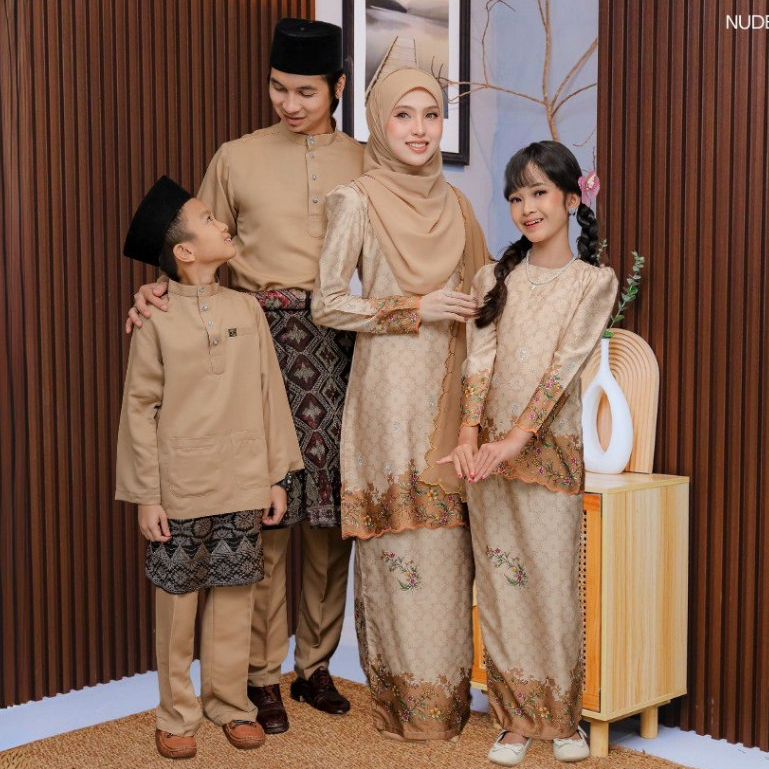 Kurung Mayang Sari Dan Baju Melayu Dewasa Dan Budak Warna Nude | Shopee ...