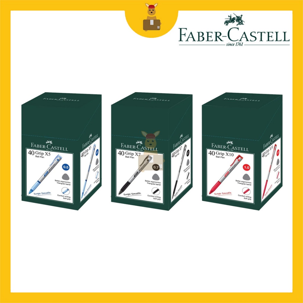 Faber-Castell Grip X Ball Pen Click Retractable Pen X5 (0.5mm) / X7 (0 ...