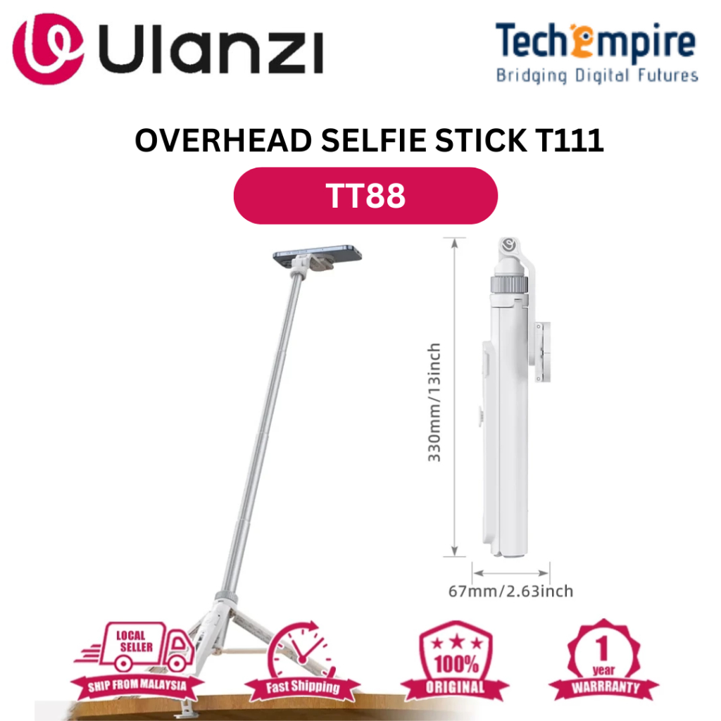 Ulanzi TT88 Overhead Selfie Stick Tripod T111 4-in-1 Mode Magsafe and Clamp Floor Phone Stand ...