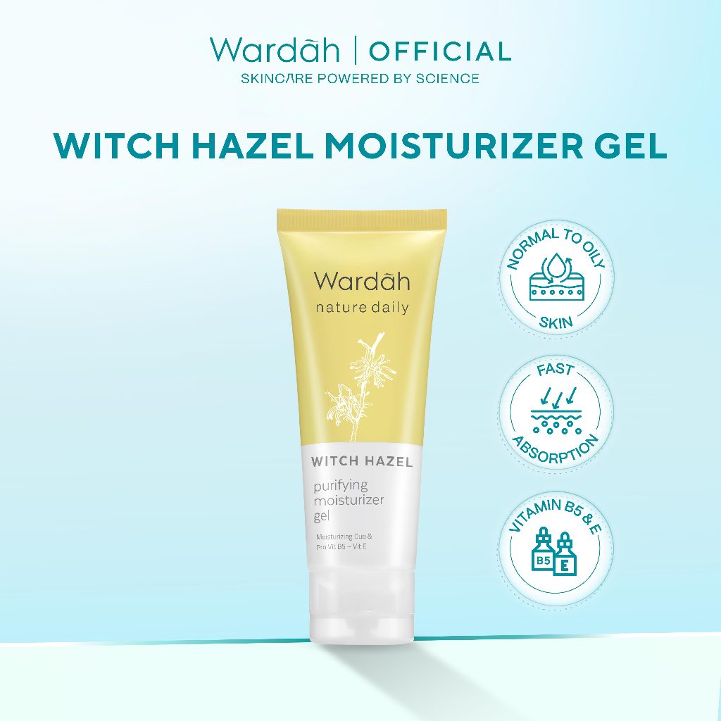 Wardah Nature Daily Witch Hazel Purifying Moisturizer Gel 40 ml-For ...