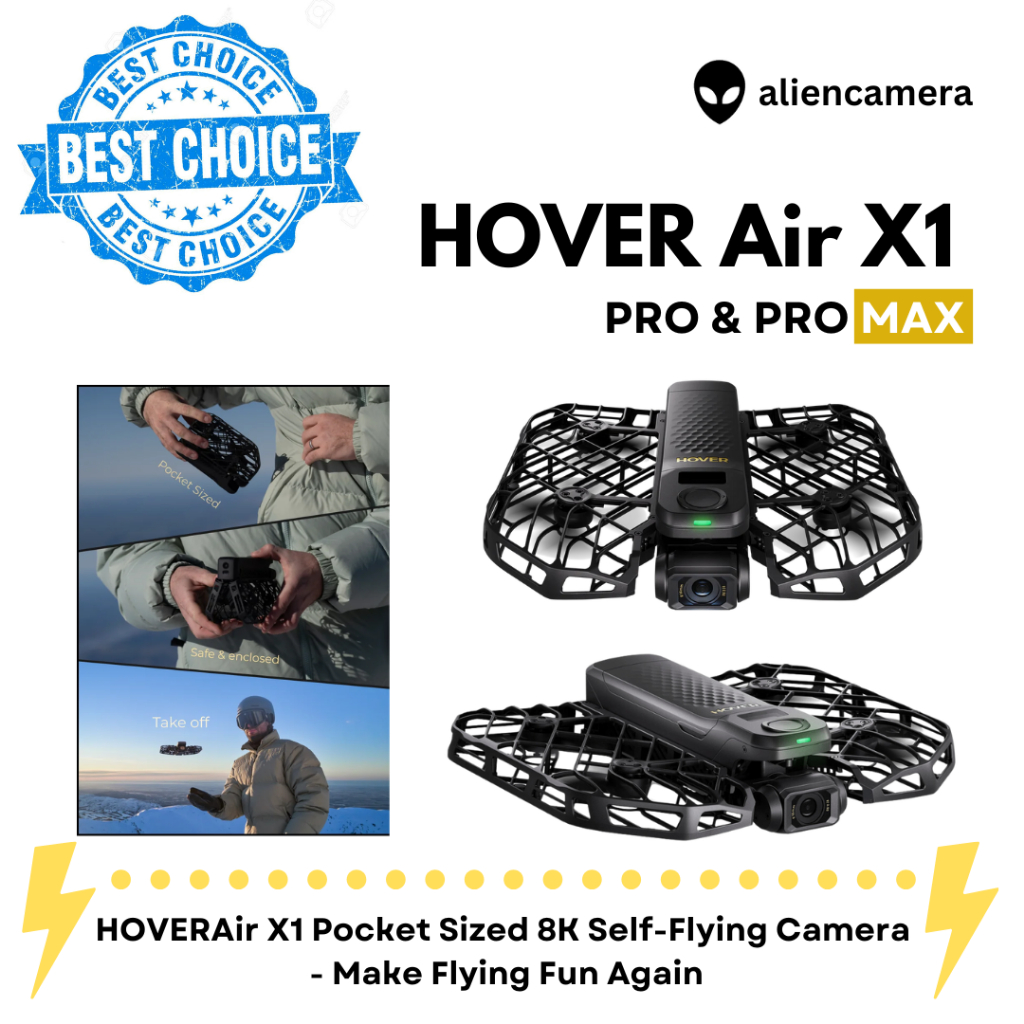 HOVERAir X1 Pro/ ProMax - 4K & 8K Video Resolution Pocket-Sized Self ...