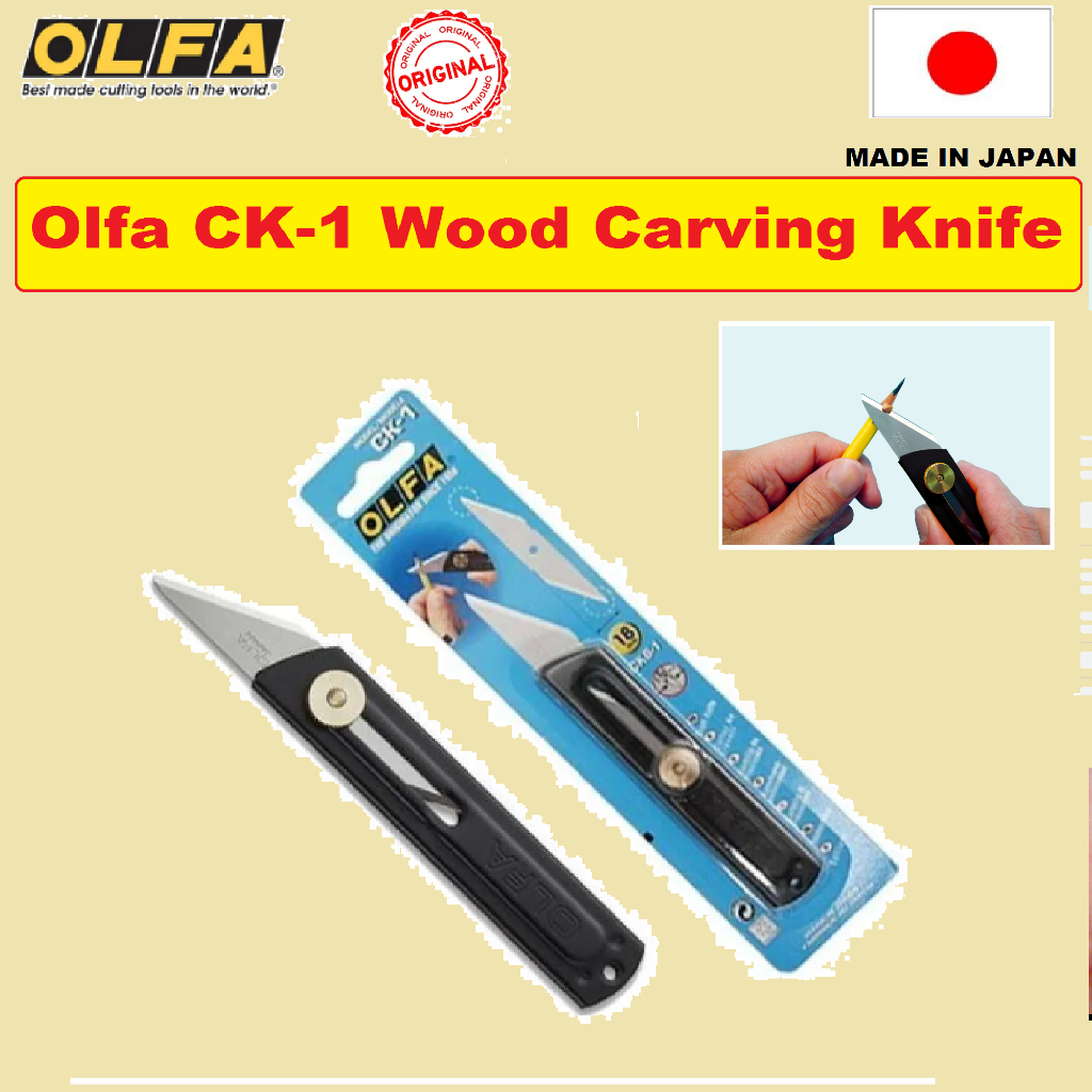 *ORIGINAL* Olfa Pisau Kraft Tangan Metal Handle Compact Craft Knife CK-1 & Refill CKB-1 (Made in ...
