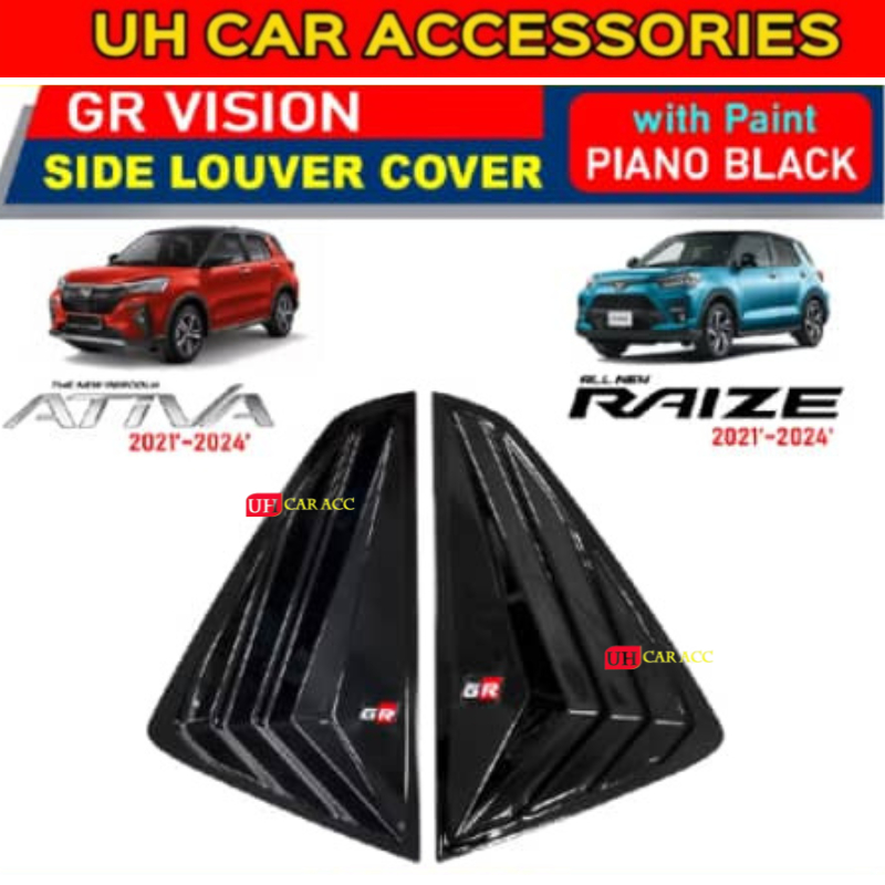 Perodua Ativa Toyota Raize Rear Side Louver GR Mustang Cover Window ...