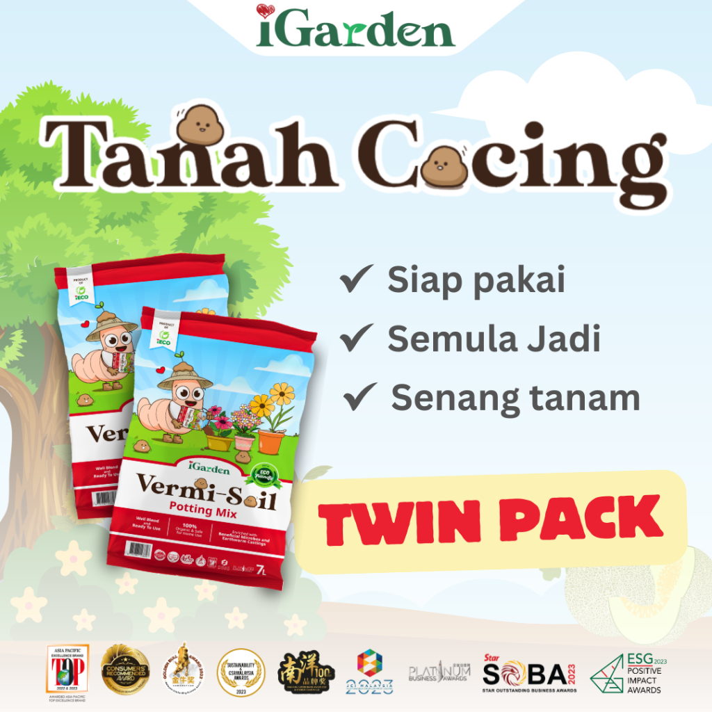 TANAH CACING (Serbaguna) | Semula Jadi | Sesuai untuk semua tanaman Potting Mix Soil iGarden 7L ...