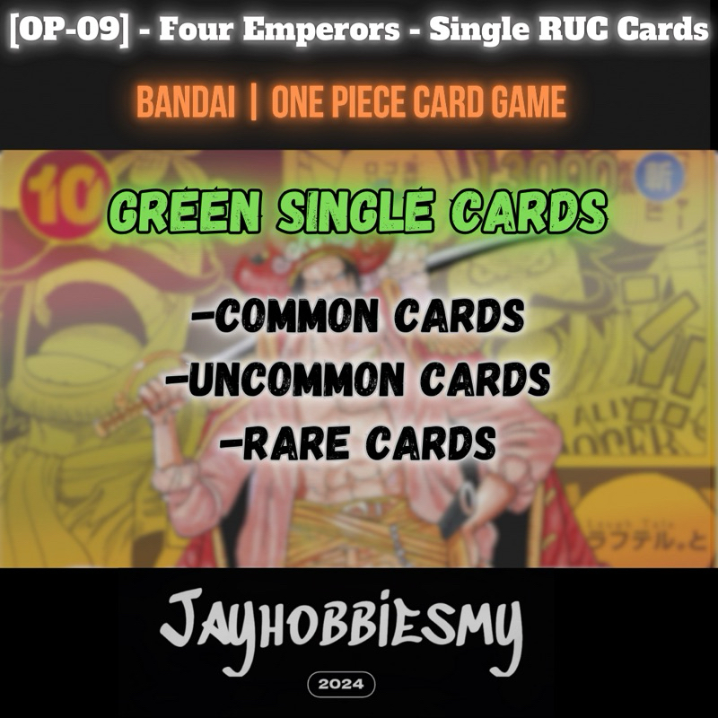 Bandai One Piece TCG [OP09 Four Emperors] GREEN RUC Single Cards (Rare, Common, Uncommon ...