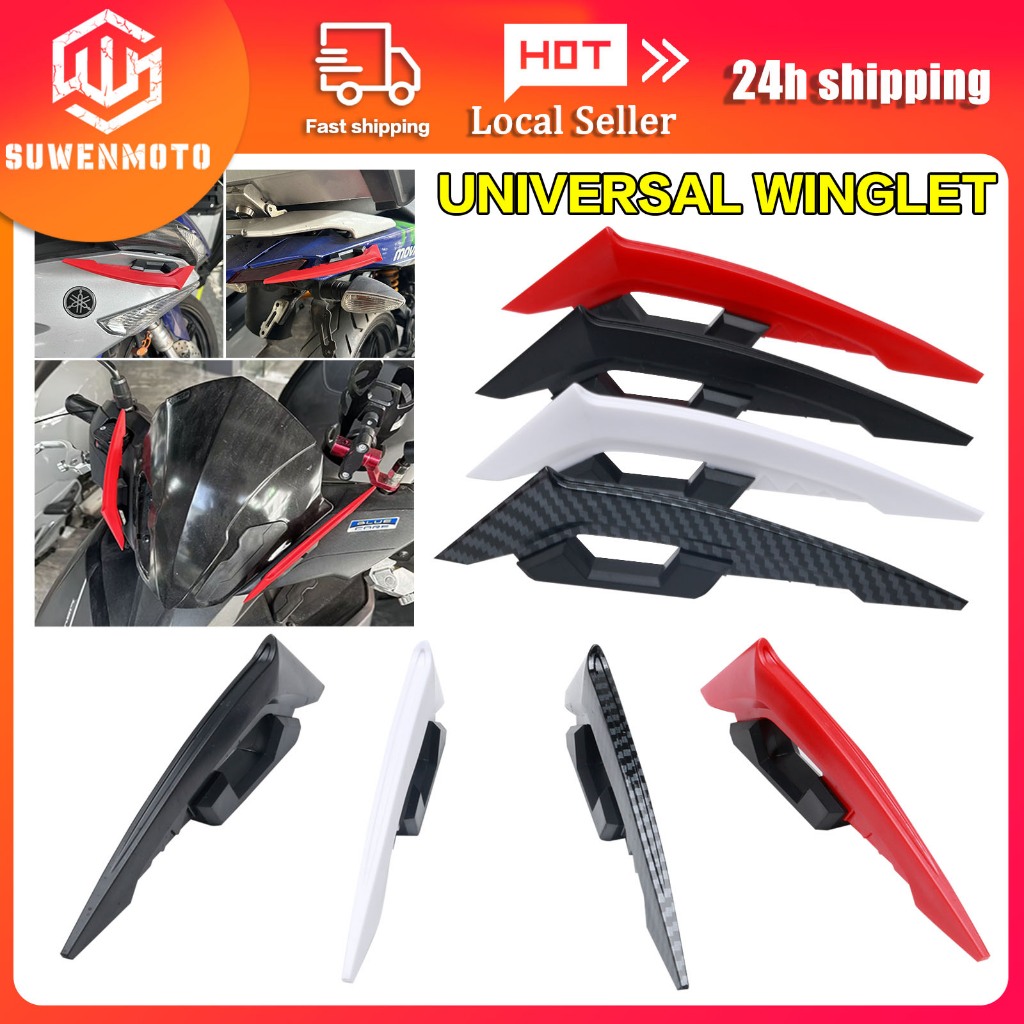 Universal Motorcycle Winglet Side Wings Spoiler Carbon Fiber Fit for ...