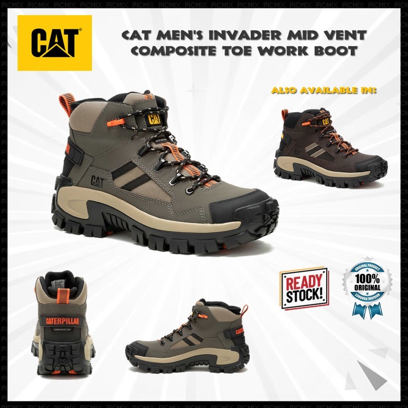 CAT Invader Mid Vent Composite Toe Work Boot (Ready Stock!!) | Shopee ...