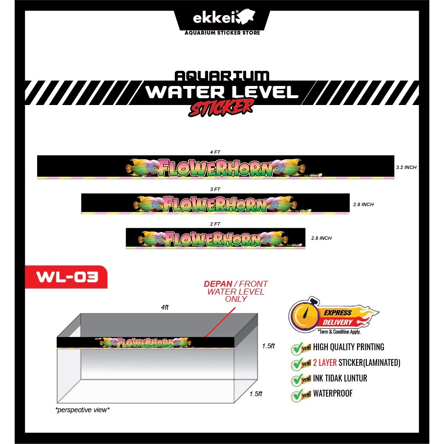 STICKER WATER LEVEL AQUARIUM FLOWERHORN_WL03 | Shopee Malaysia