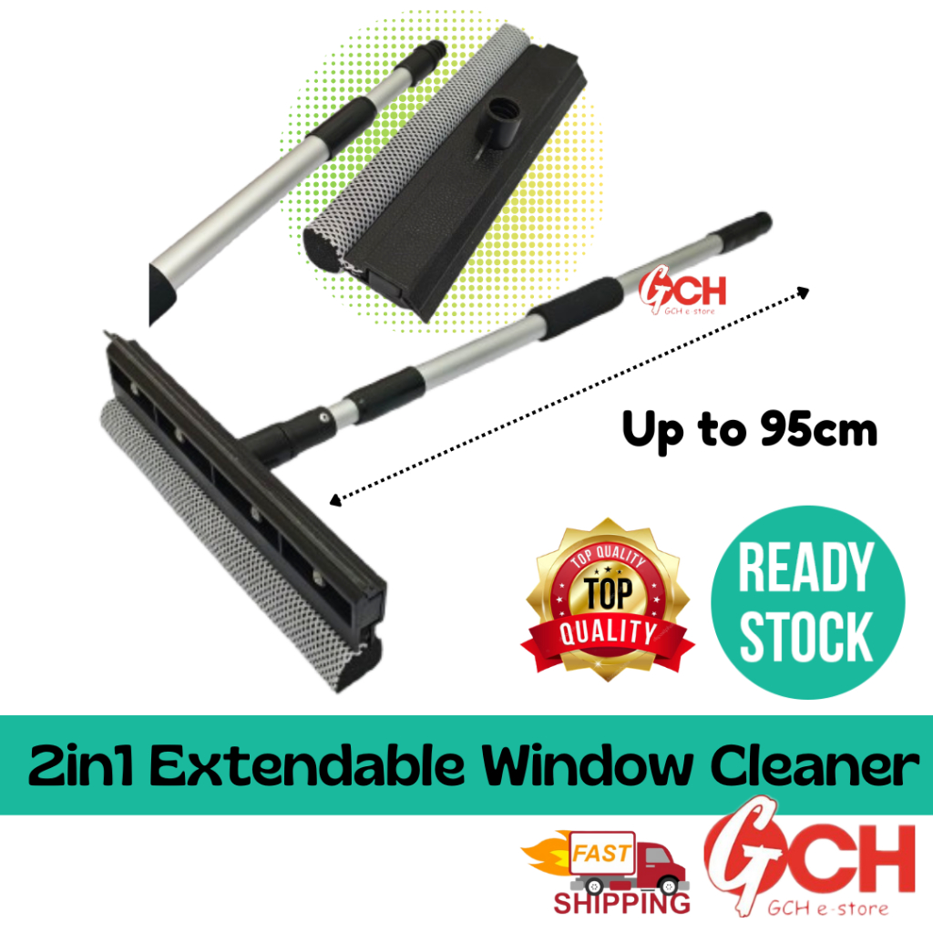 💥Window Washer Adjustable 2 in 1 Squeegee Window Wiper Extendable ...