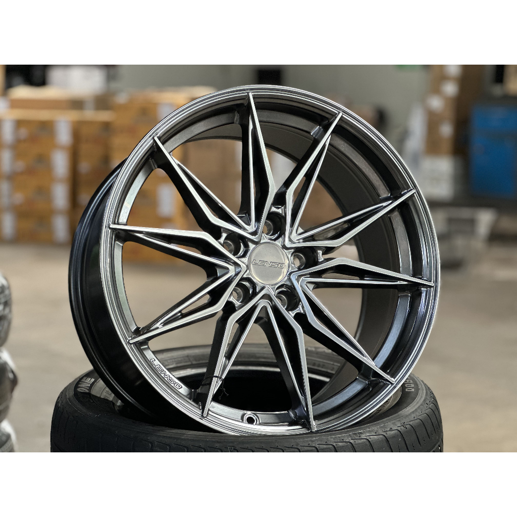 NEW 18X8.5J Lenso Barox Rim (set of 4) Hyper Black 5X114.3 Civic Camry ...
