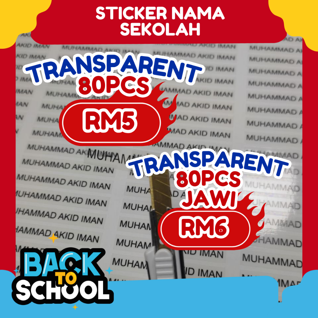 STICKER NAMA SEKOLAH 100PCS MURAH DAN JIMAT | Shopee Malaysia