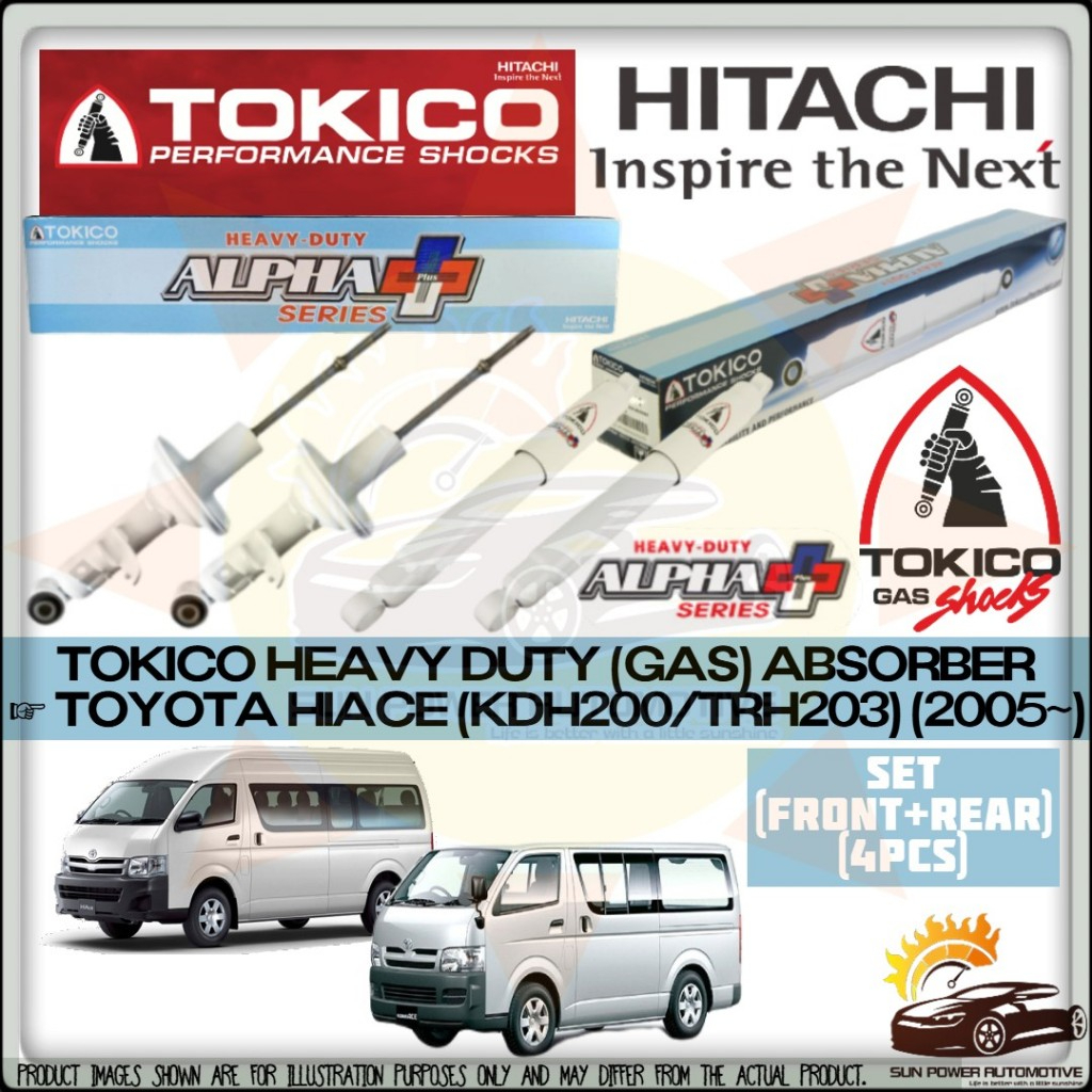 TOKICO TKC ALPHA PLUS HEAVY DUTY Toyota Hiace KDH200 / TRH203 Gas Shock ...
