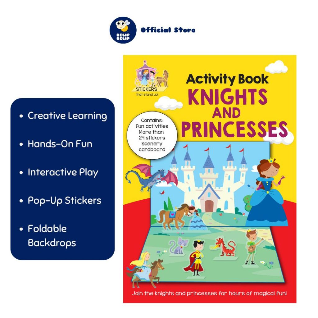 Knights & Princess Pop Up Sticker Activity Book For Kids with Fun ...