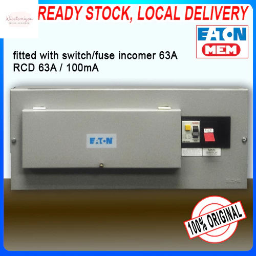 EATON MEMGUARD Metal Distribution Box Consumer Unit Single Phase DB Box ...