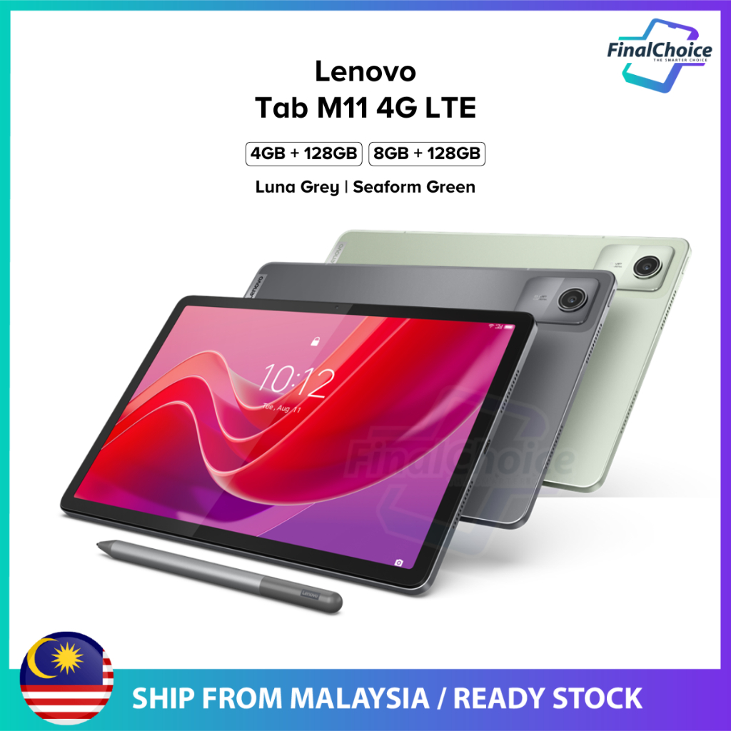 Lenovo Tab M11 4G LTE/TB330XU (4GB+128GB) (8GB+128GB) Original Lenovo Malaysia Warranty + Free ...
