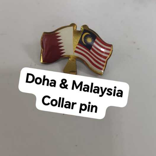 Doha & Malaysia Collar Pin Two Flag Bendera Doha & Malaysia Collar Pin ...