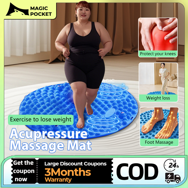 指压板慢跑Round acupressure plate foot massage full body massage muscle ...