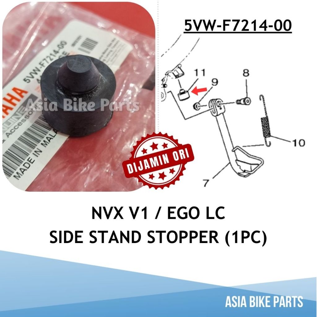Yamaha Original NVX V1 / Ego LC Main Stand Getah Side Stand Stopper - 5VW-F7214-00 / 5VV-F7214 ...