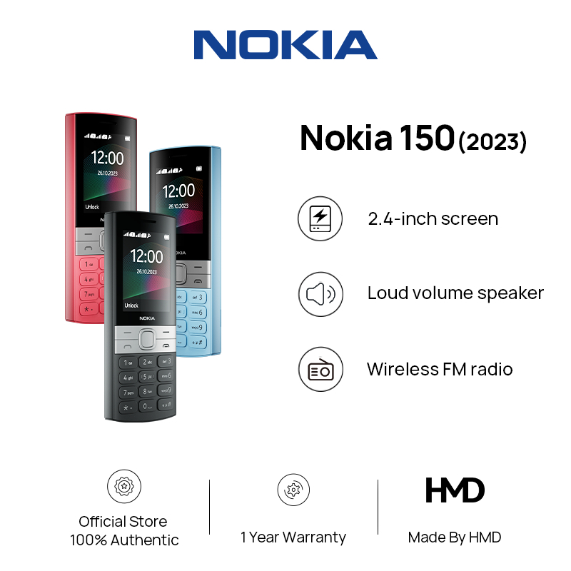 Nokia 150 (2023)2.4 inches 2 SIM feature phone with flashlight button ...