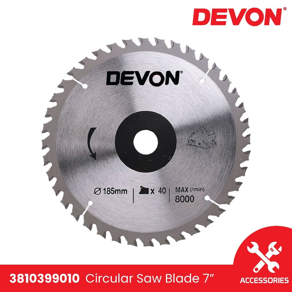 DEVON 3810399010 Circular Saw Blade 7" 185mm 40T | Shopee Malaysia