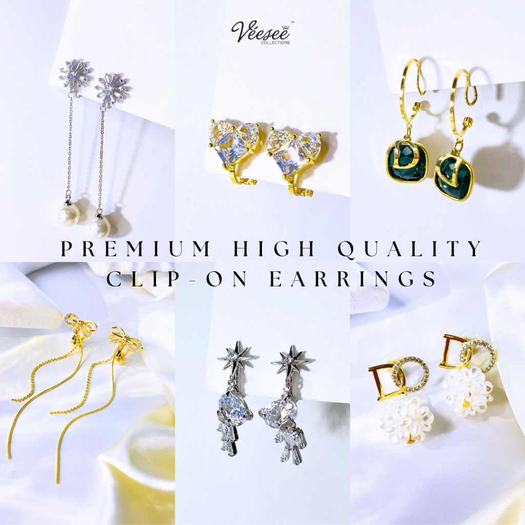 Veesee Clip On Earring S925 Elegant Korean Earrings High quality gift ...