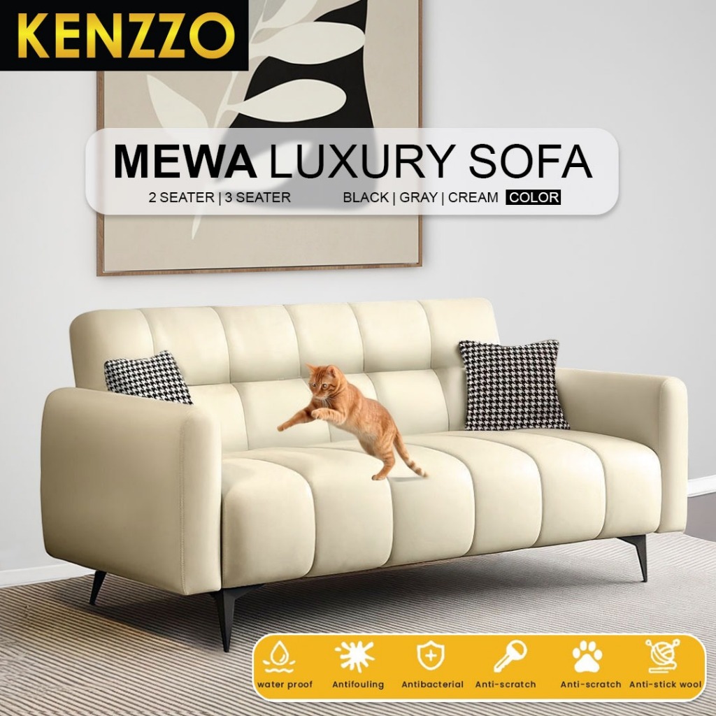 Kenzzo : MEWA sofa Luxury Style with Anti-Scratching Leather with tall ...