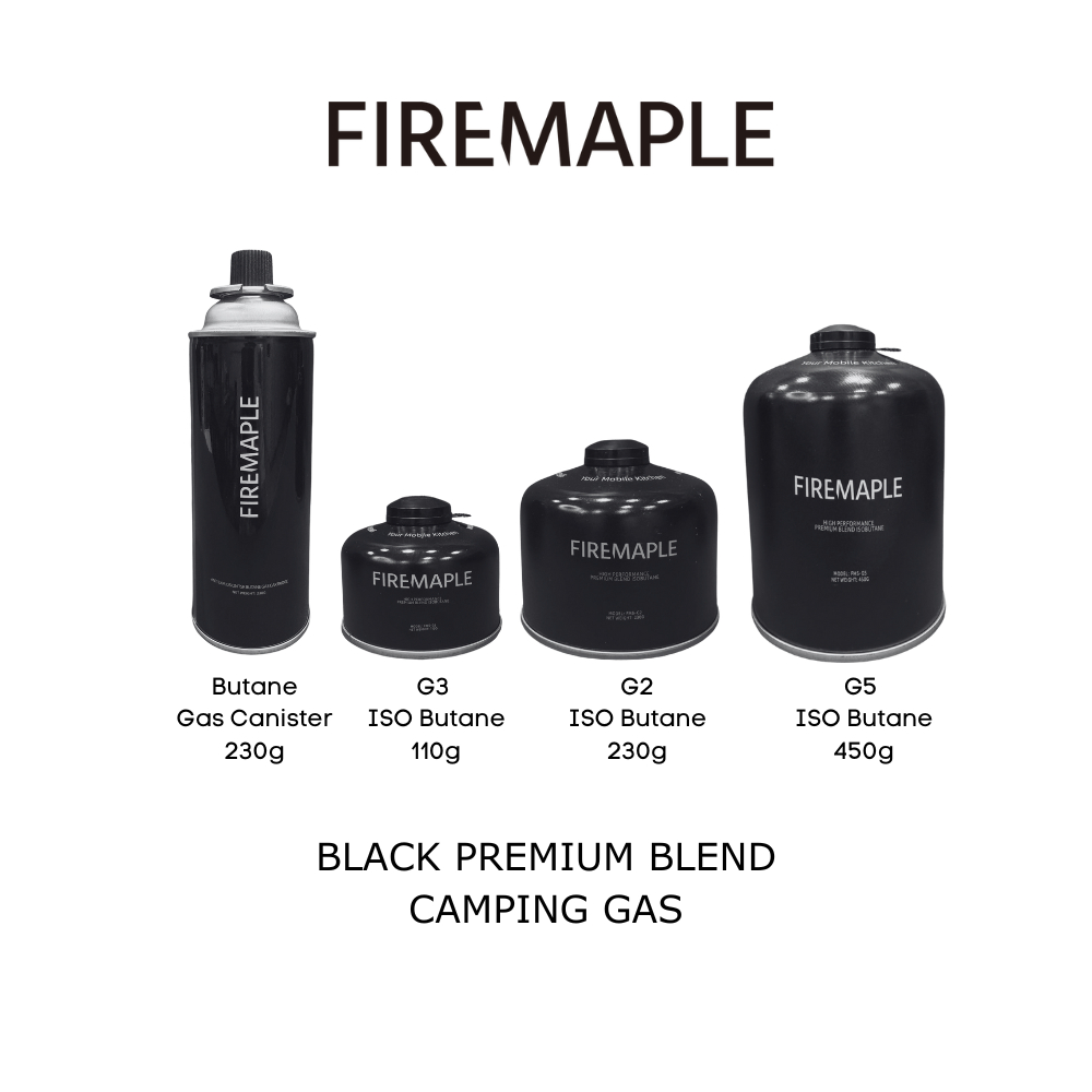 FIREMAPLE Black Premium Butane & ISO Butane Gas 110g - 450g (Nozzle Type & Screw Type) | Shopee ...