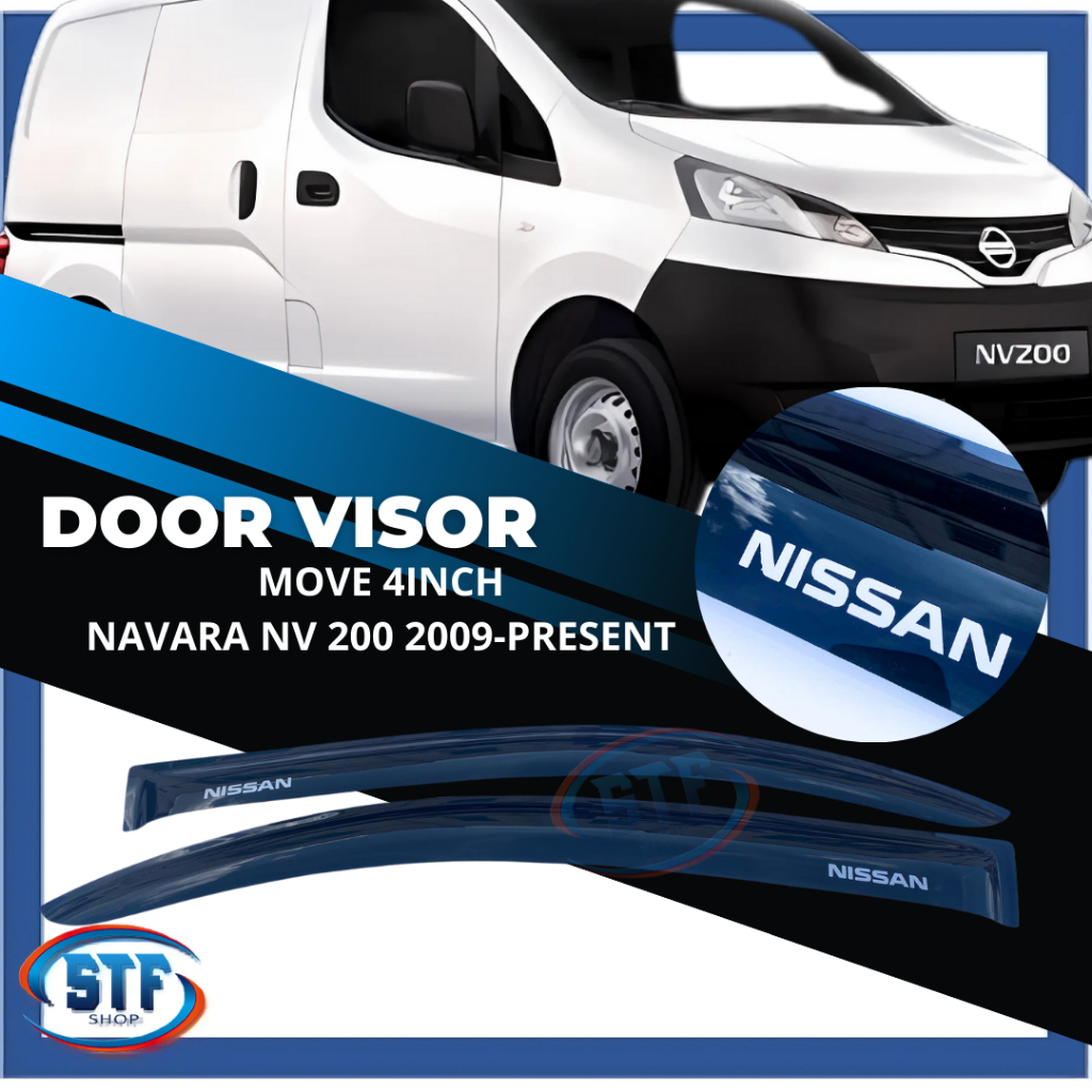 Nissan Van NV200 2009-Present Door Visor Move 4 Inch Style Acrylic Wind ...