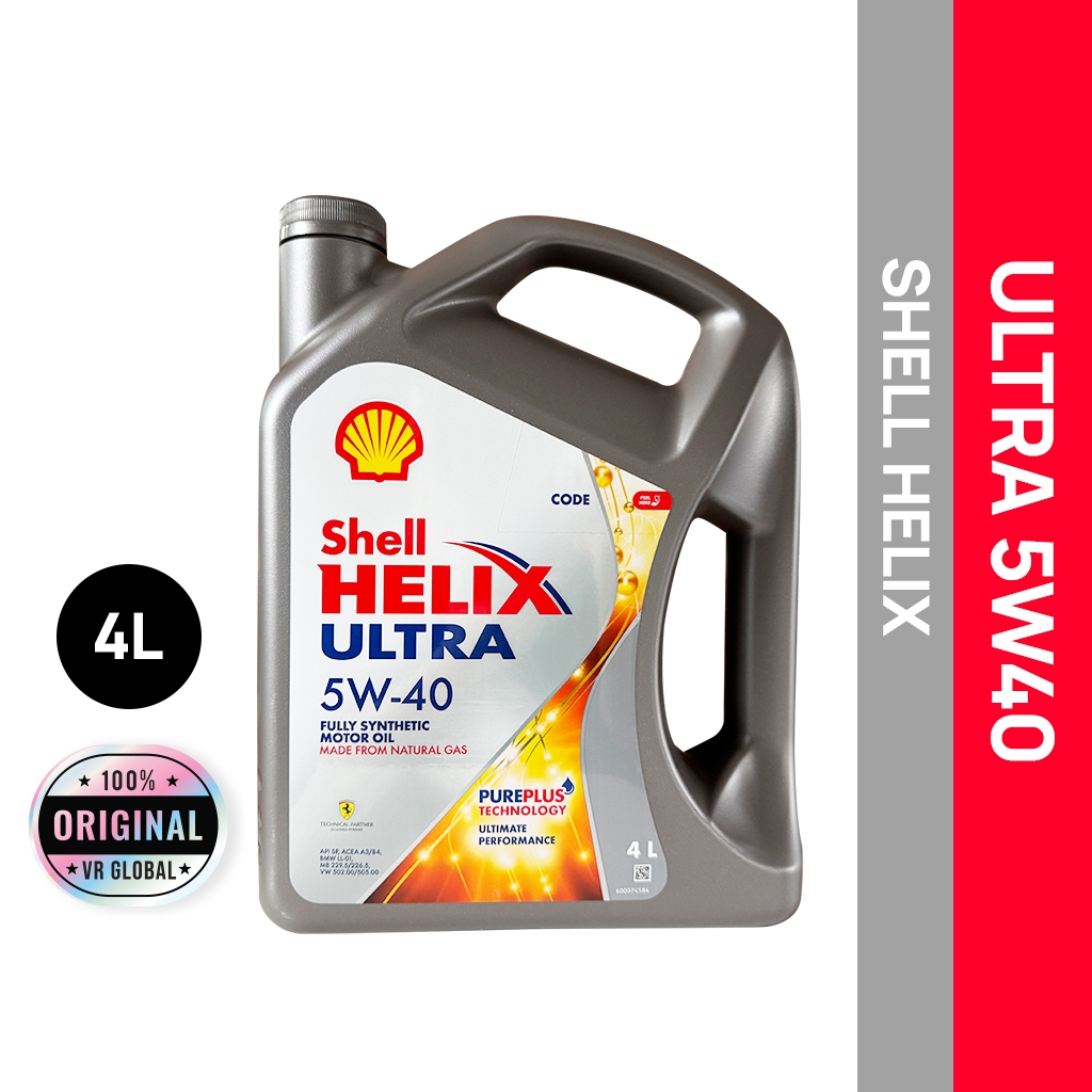 SHELL HELIX ULTRA 5W40 FULLY SYNTHETIC ENGINE OIL / MINYAK ENJIN KERETA ...