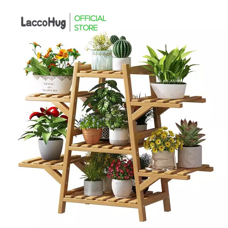 Bamboo Flower Rack 6/7/9 Layers Indoor Rak Pasu Succulent Rack Floor ...